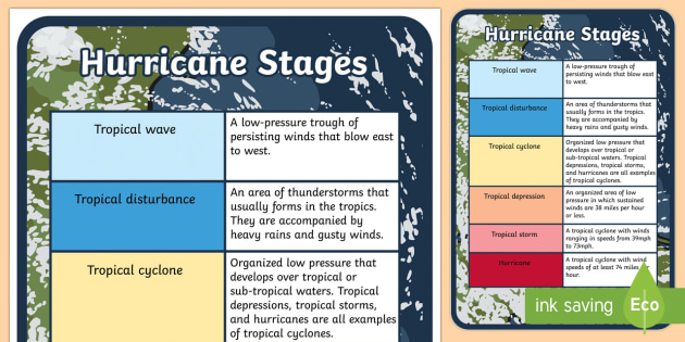 Hurricane Stages Display Poster