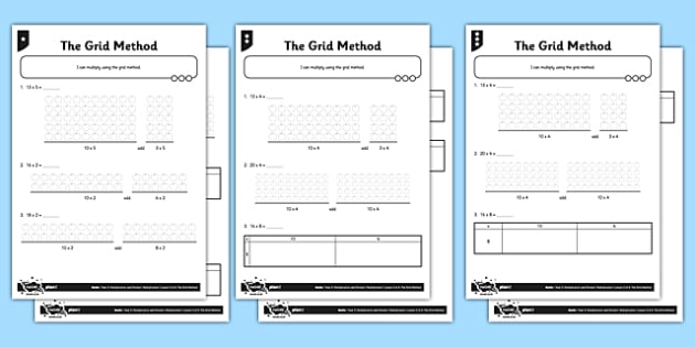 Grid Method Worksheet Grid Method Distributive Multiply