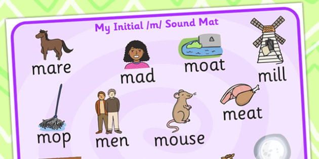 Initial m Sound Mat - initial m, m sound, sound mat, sounds