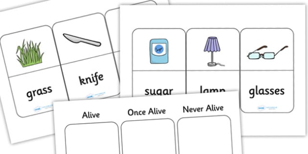 Alive Once Alive Never Alive Sorting Activity - living things
