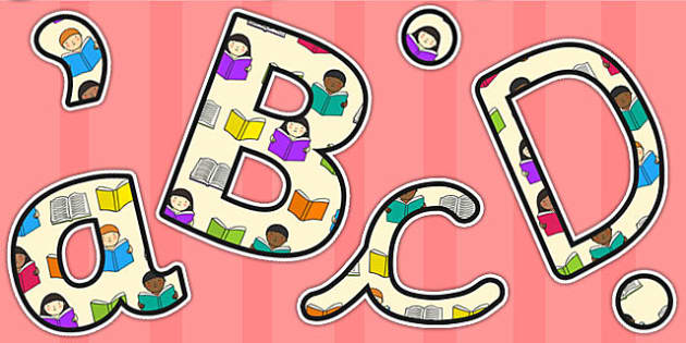 Reading Area Themed Display Lettering - reading, areas, letters