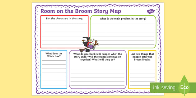 Room on the Broom Story Map Writing Frame - room on the broom