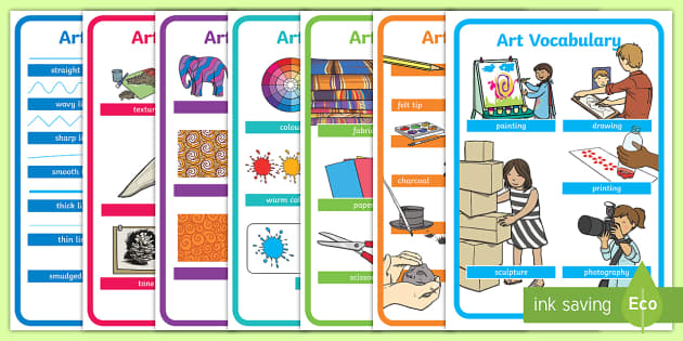 Art Vocabulary Display Posters - KS1, Art Vocabulary, key stage
