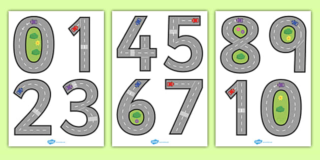 Road Themed Number Formation - road, themed, number formation