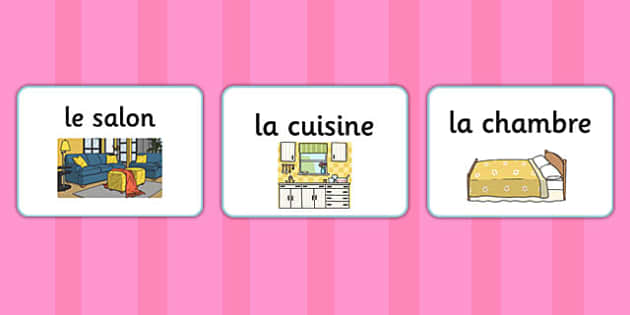 French Rooms of the House A5 Flashcards - french, rooms, house