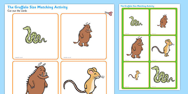 The Gruffalo Size Matching Activity - the gruffalo, the gruffalo