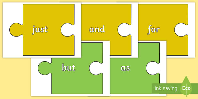 Subordinating and Co-ordinating Conjunctions on Jigsaw Pieces