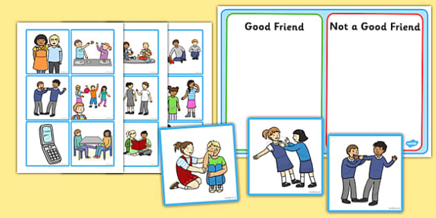 Good Friend Discussion and Sorting Cards - good friends