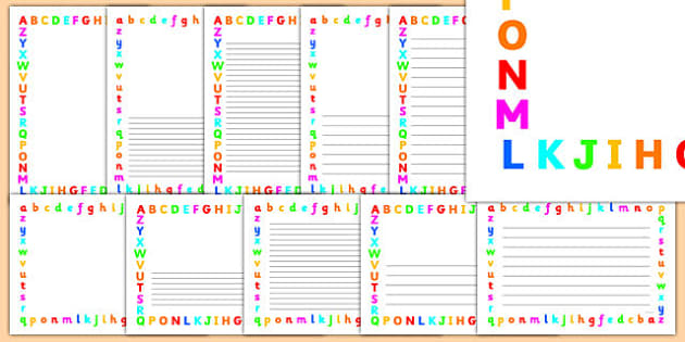 Alphabet Page Border - alphabet letters page borders, rainbow
