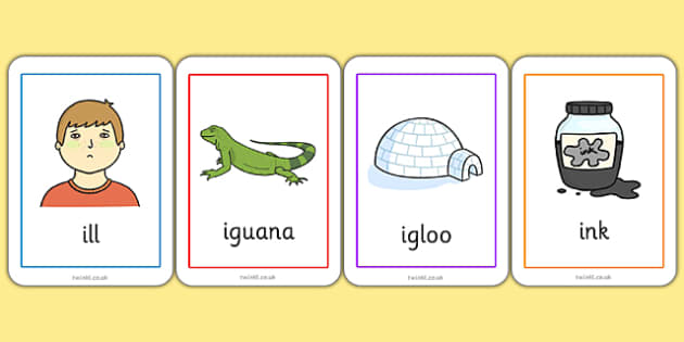 Initial i Sound Playing Cards - initial I, sound, I sound