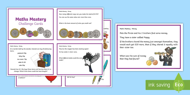 Year 3 Money Maths Mastery Challenge Cards KS2 Maths Year year-3-money-maths-mastery-challenge-cards-ks2-maths-year