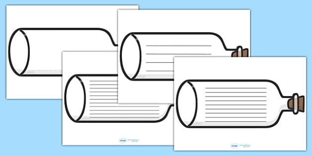 Message in a Bottle Writing Frames - message in a bottle
