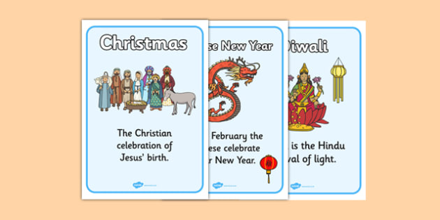 Festivals and Celebrations Display Posters - Festival, dates