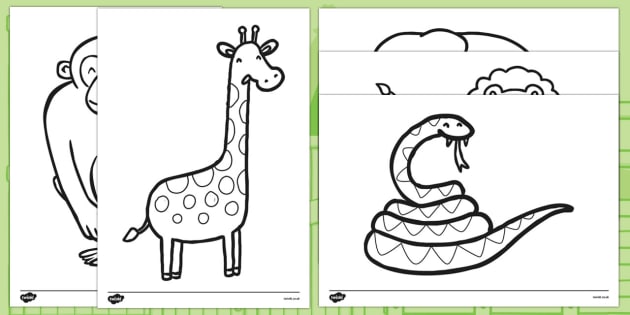 Colouring Sheets to Support Teaching on Dear Zoo - Dear Zoo, Rod