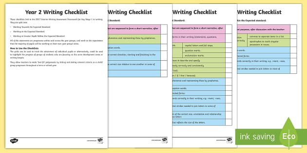 Year 2 Writing Checklist - KS1, year 2, writing, assessment