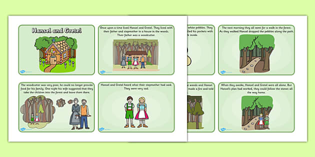 Hansel and Gretel Story Sequencing (4 per A4) - Hansel and