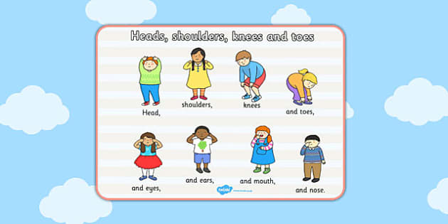 Head Shoulders Knees and Toes Poster - poster, song, head, knees