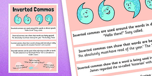 Inverted Commas Punctuation Poster Teacher Made
