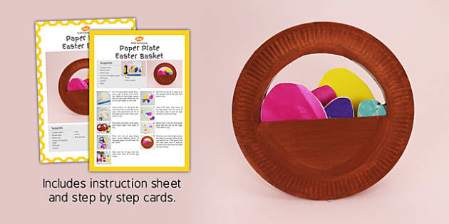 Paper Plate Easter Basket Craft Instructions - craft, easter