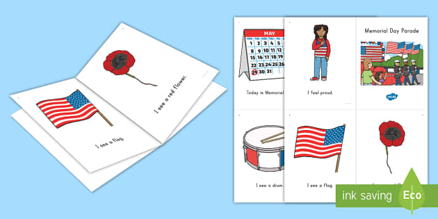 Memorial Day Parade Emergent Reader - flag, veterans, parade