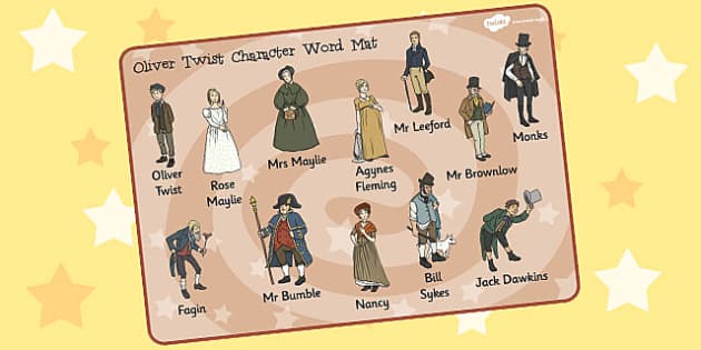 Oliver Twist Character Word Mat - oliver twist, character, word