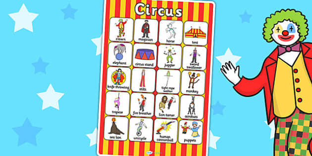 Circus Vocabulary Poster - vocab, display poster, circus display