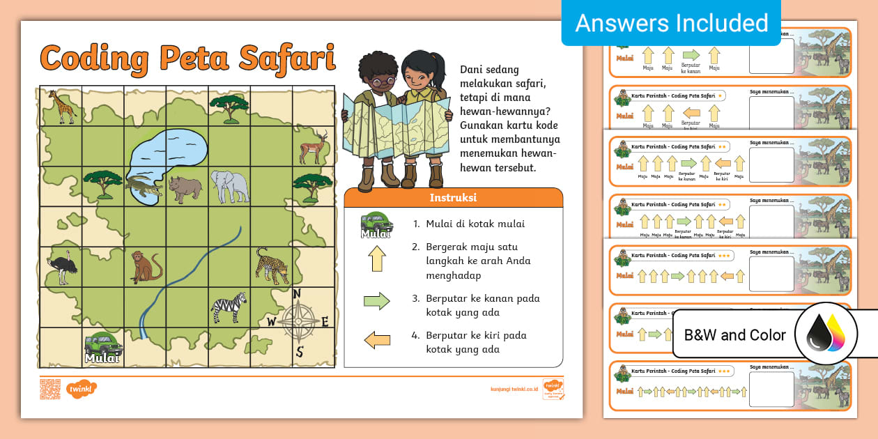 Unplugged Coding Peta Safari Professor Feito Twinkl