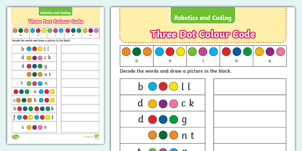 Robotics And Coding Three Dot Code Decoding Teacher Made