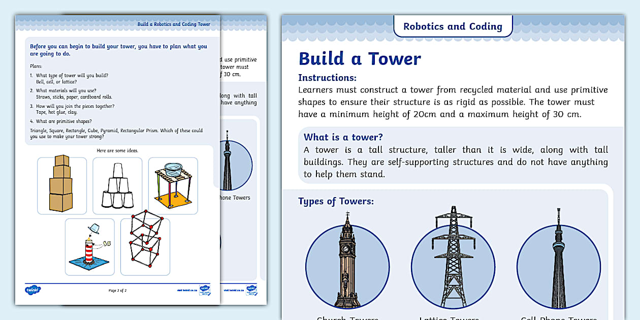Grade 3 Robotics And Coding Building Structures Towers