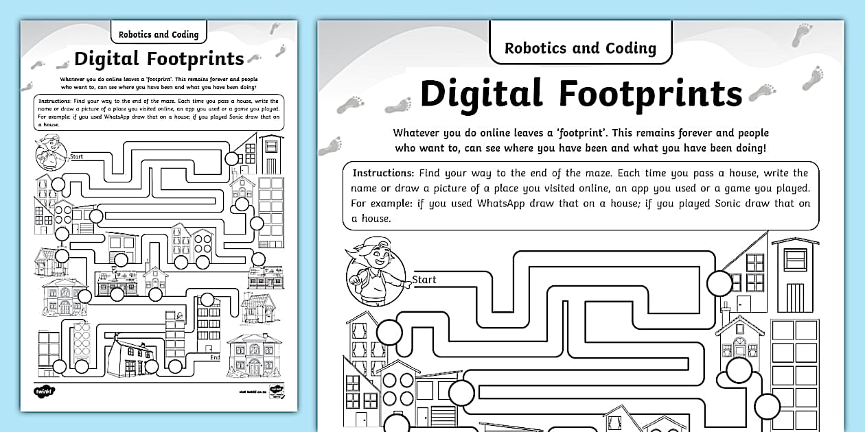 Robotics And Coding Digital Footprint Maze Twinkl
