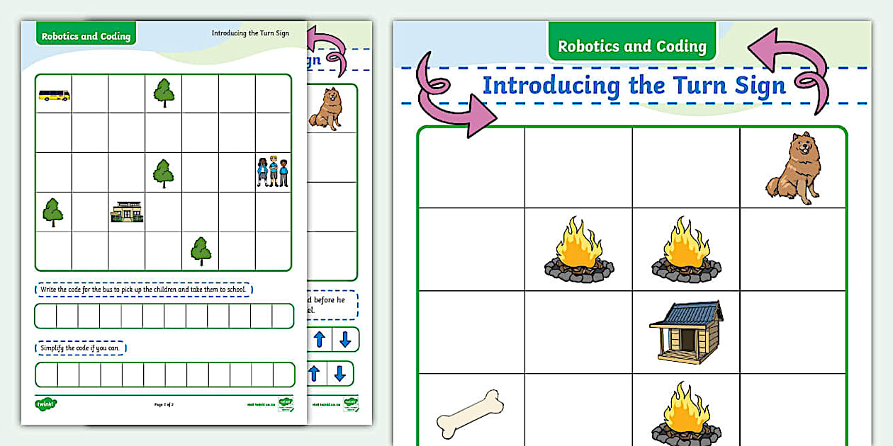 Robotics And Coding Introducing The Turn Sign Twinkl
