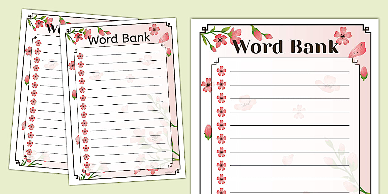 NEW Sakura Themed Word Bank Display Poster Twinkl