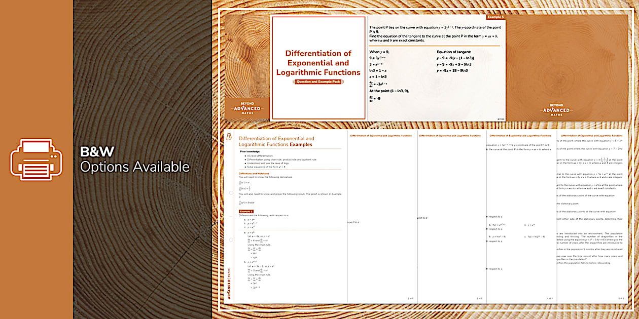 Differentiation Of Exponential And Logarithmic Functions