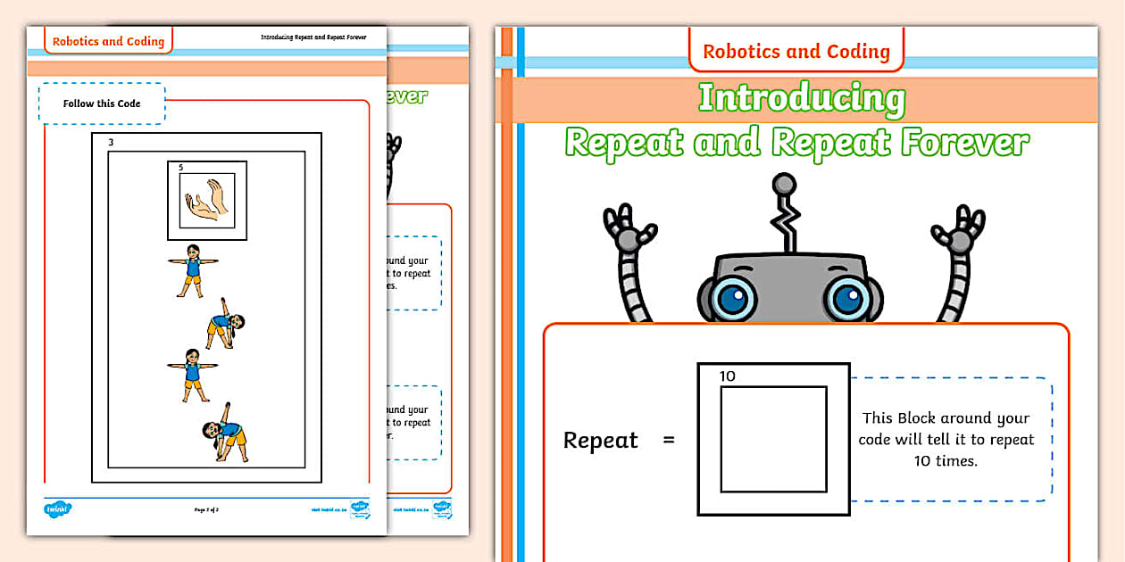 Robotics And Coding Introducing Repeat Blocks Twinkl