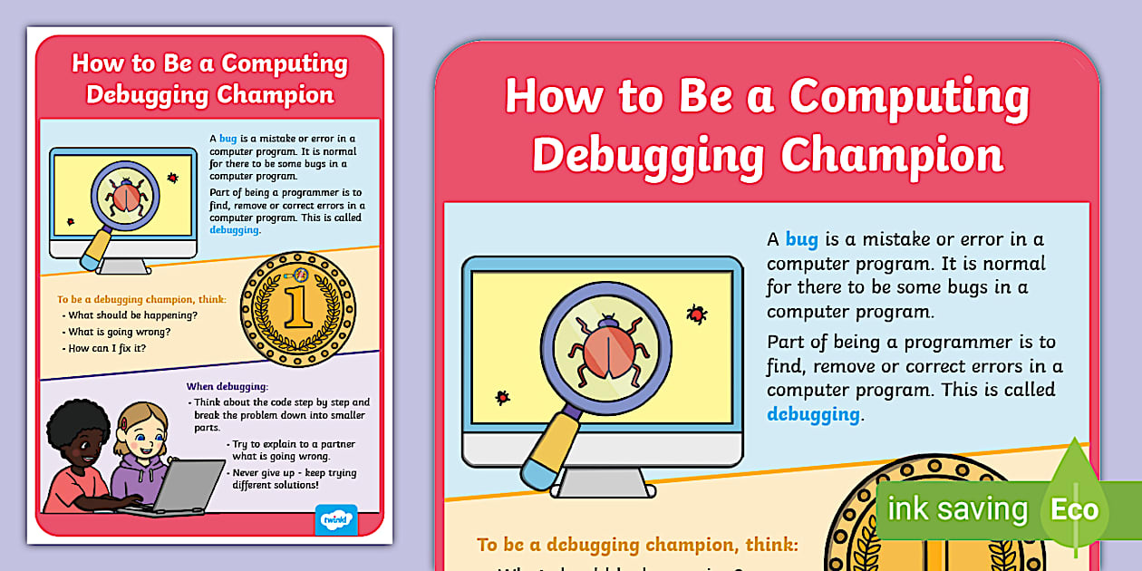 KS1 Computing Debugging Champion Poster Twinkl Computing