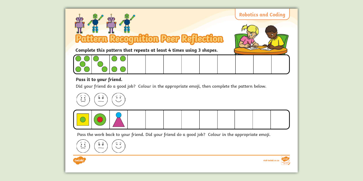Robotics And Coding Pattern Recognition Peer Reflection 3x4