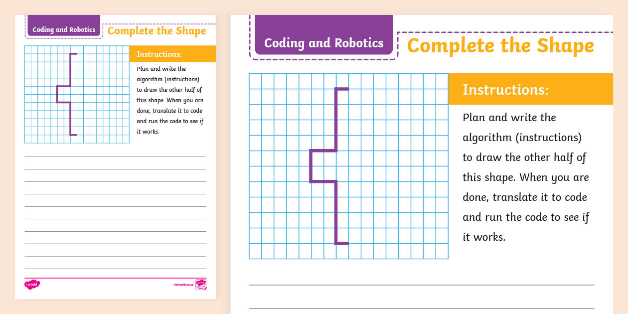 Robotics And Coding Complete The Shape Code Teacher Made