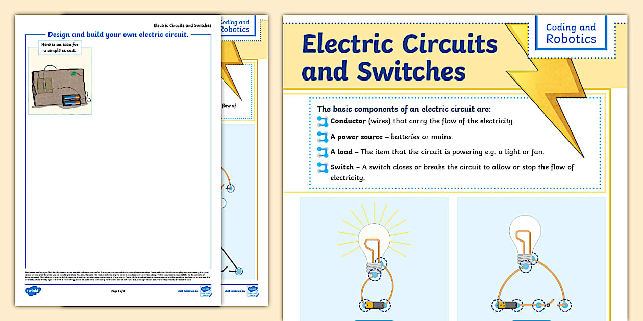 Robotics And Coding Electric Circuit And Switches Twinkl