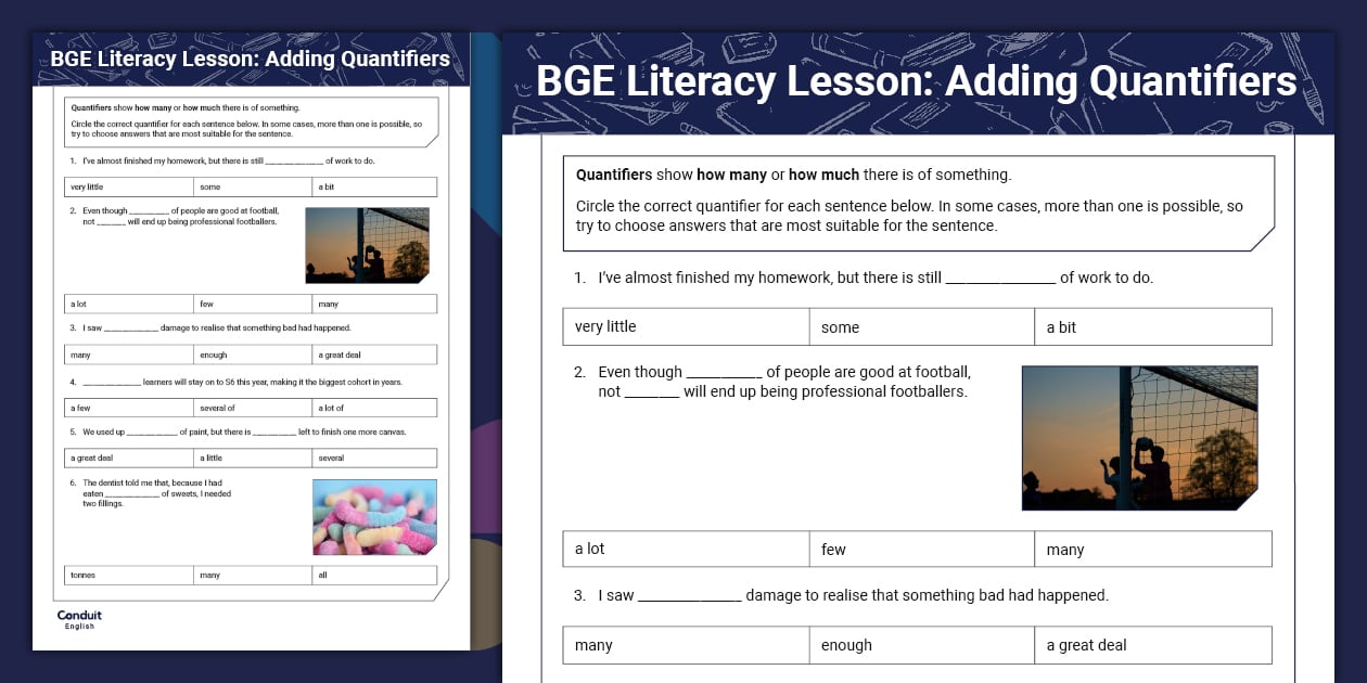 BGE Literacy Lesson Adding Quantifiers Teacher Made