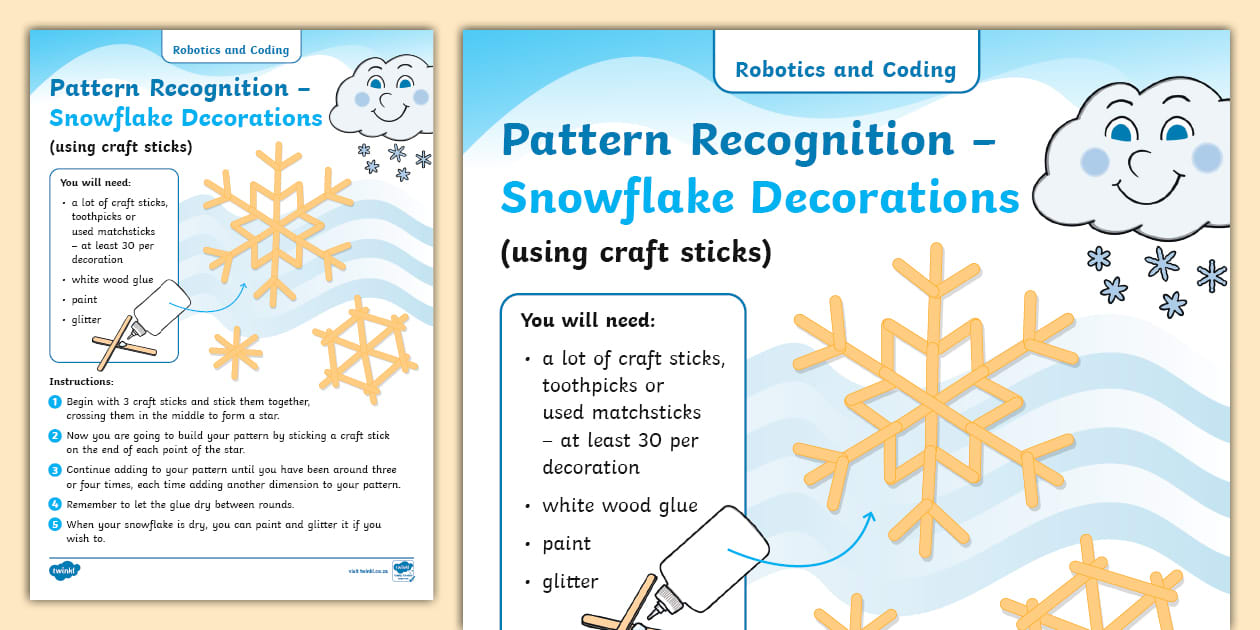 Robotics And Coding Pattern Recognition Snowflakes