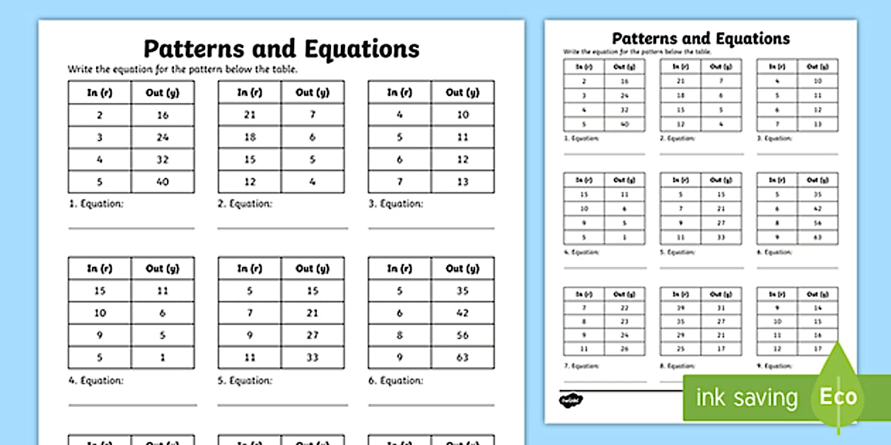 Input Output Tables Worksheet Twinkl Twinkl