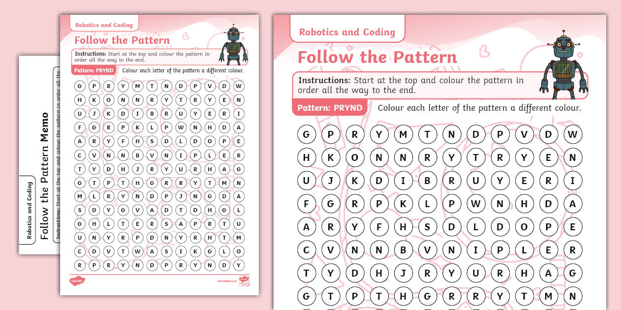 Grade 3 Robotics And Coding Pattern Recognition Twinkl