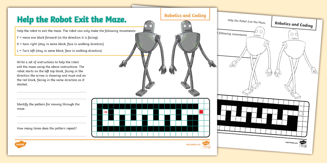 Robotics And Coding Help Robot Exit Maze Twinkl