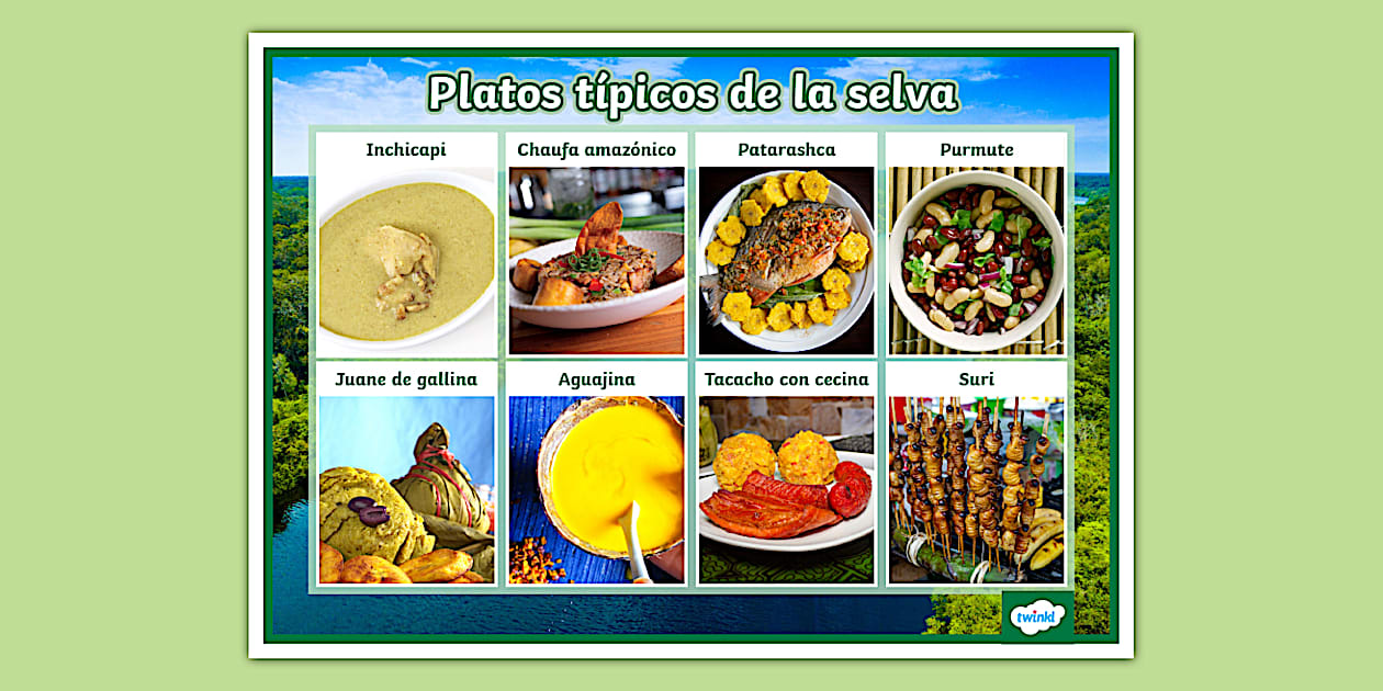 Lámina Platos típicos de la selva Twinkl Perú Twinkl
