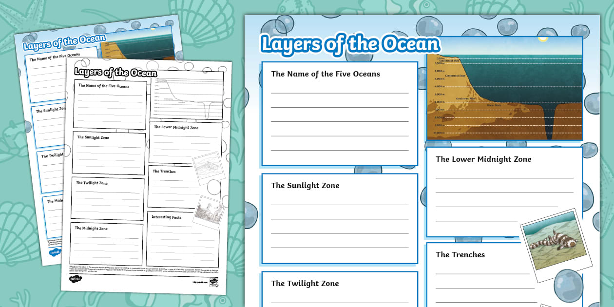 Layers Of The Ocean Fact File Template Teacher Made