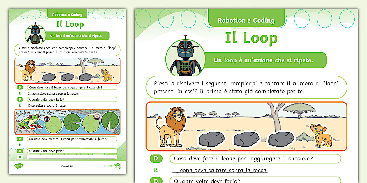 Robotica e Coding Cos è un loop teacher made Twinkl