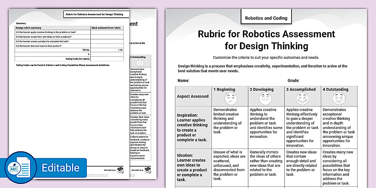 Robotics And Coding Rubric For Robotic Design Twinkl