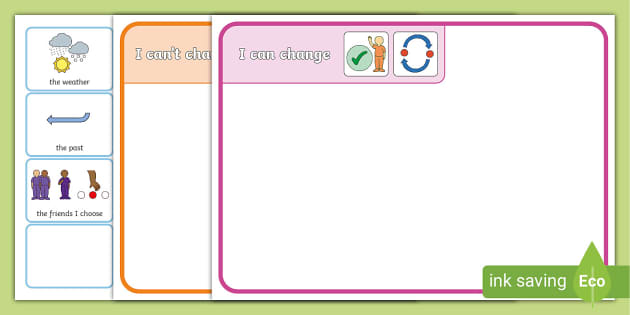 Twinkl Symbols What I Can And Can T Change Sorting Activity