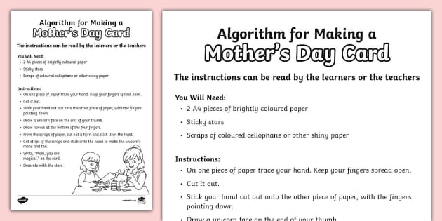 Robotics And Coding Algorithm For Making A Mother S Day Card