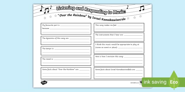 Listening And Responding To Music Kamakawiwo Ole S Over The Rainbow